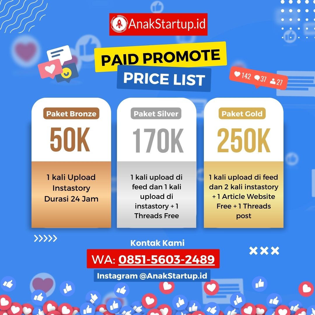 Jasa Paid Promote Event, Loker, Review Produk di Instagram AnakStartup.id - Selidiki.com